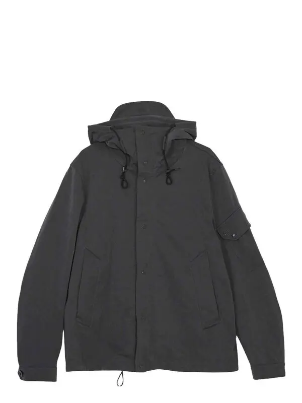 TEN C Long Sleeve Hooded Jacket - Black