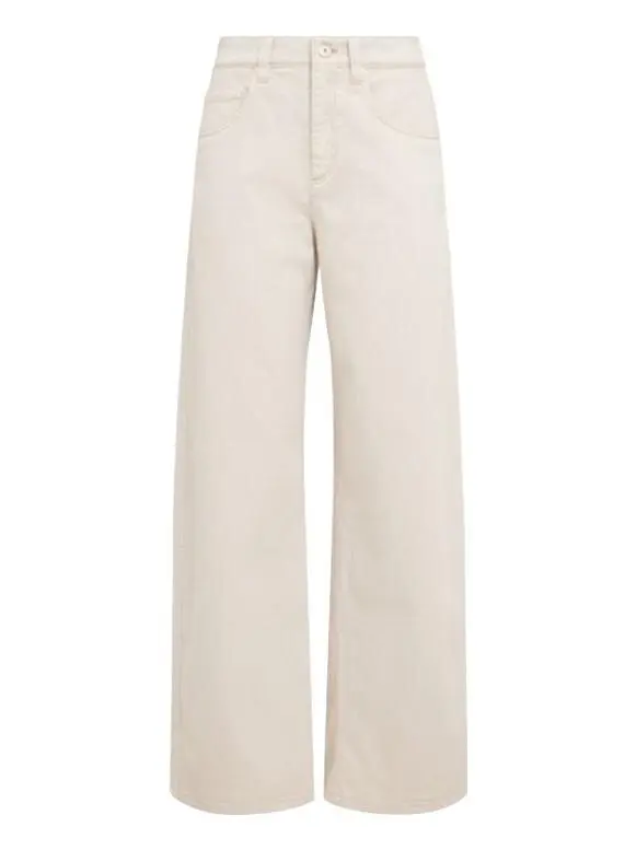 Brunello Cucinelli Wide Leg Denim Jeans - White