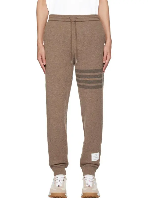 Thom Browne Four Bar Drawstring Joggers - Black