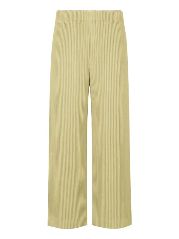 Issey Miyake Homme Plissé Pleated Straight-leg Trousers - Dry Grass Green