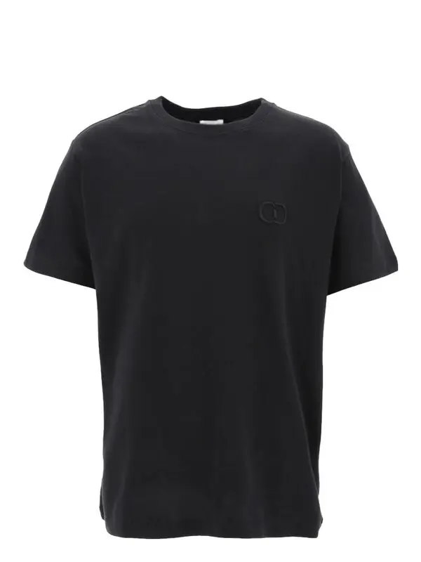 Dior Logo Embroidered Crewneck T-shirt - Black