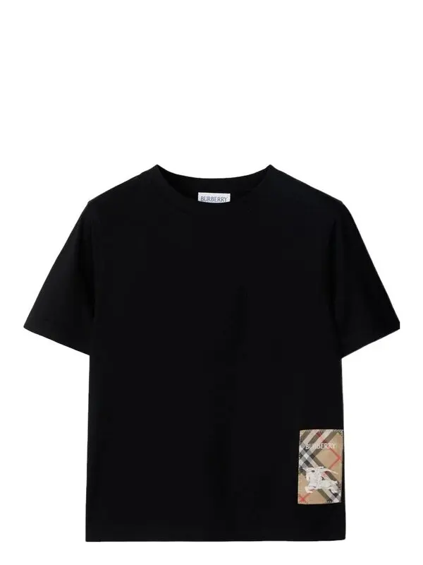 Burberry Check Patch T-shirt - Black