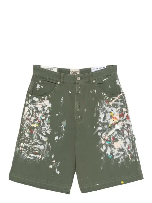 GALLERY DEPT. Belt Loop Shorts With Hammer Ring Detail - Green