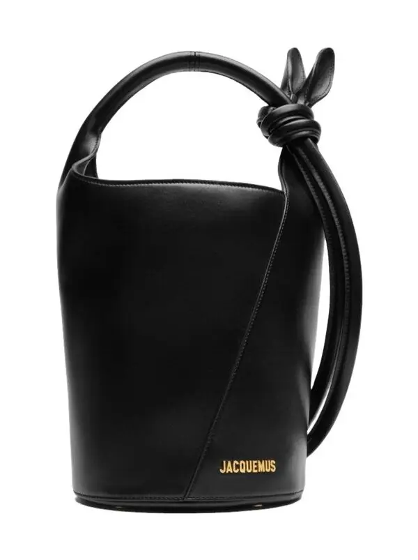 Jacquemus Mini Knotted Bucket Bag - Black