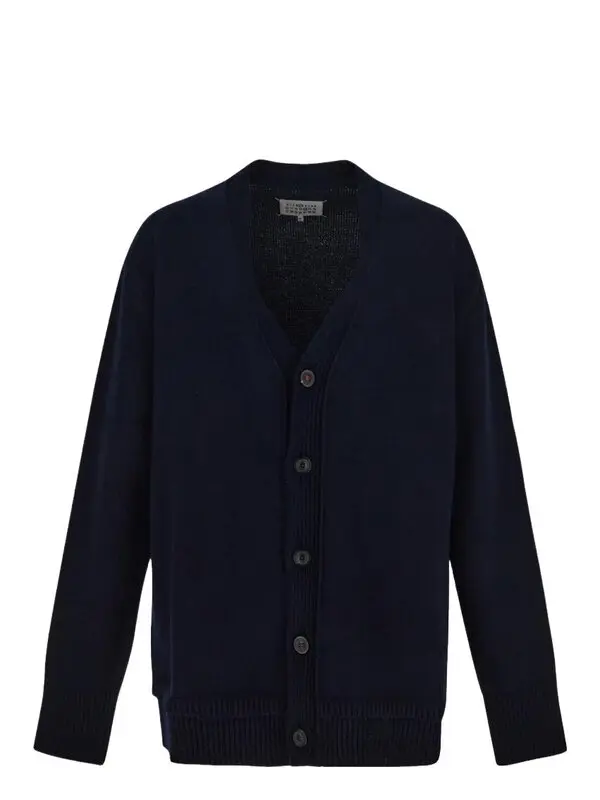 MAISON MARGIELA V-neck Buttoned Knitted Cardigan - Black