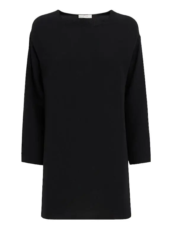 THE ROW Bastira Crepe Georgette Silk Top - Black