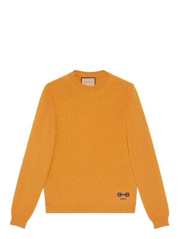 Gucci Horsebit Knitted Crewneck Jumper - Orange