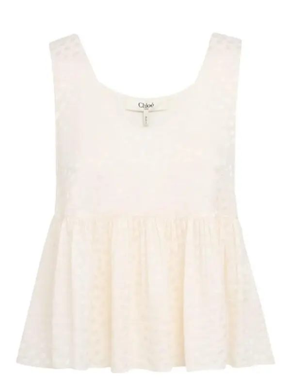 Chloé Dot Jacquard Silk Top - No