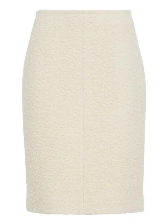 THE ROW Malva Wool Blend Midi Skirt - White