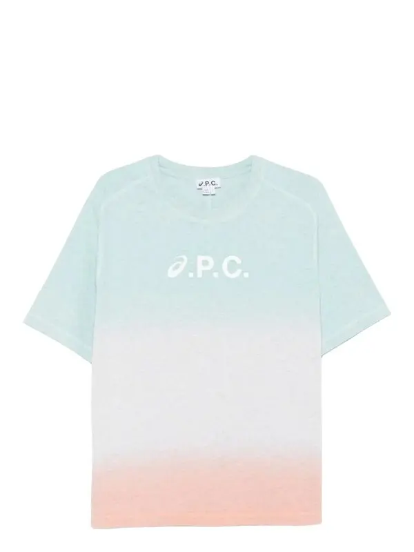 A.p.c. X Asics Logo Printed Gradient T-shirt - Blue