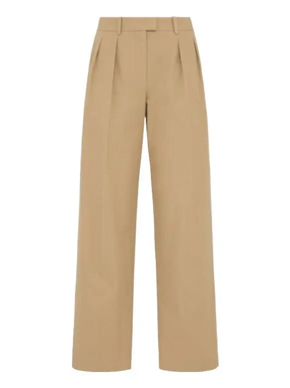 THE ROW Alfidis Gabardine Straight Pants - Nude