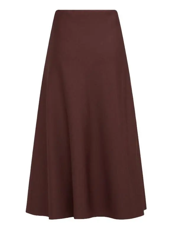 Brunello Cucinelli Wool Blend Midi Skirt - Red