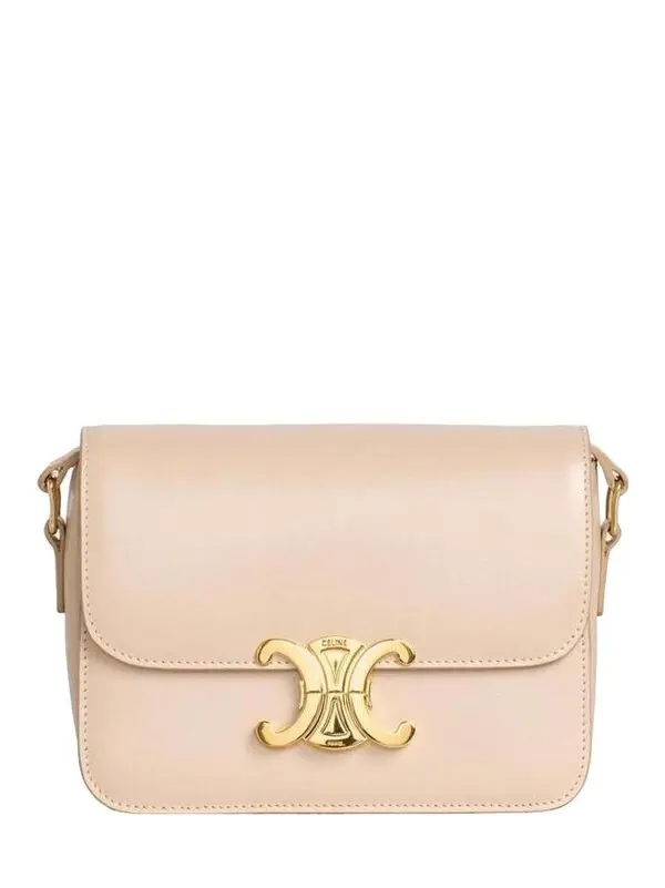 Celine Teen Triomphe Bag In Shiny Calfskin - Nude