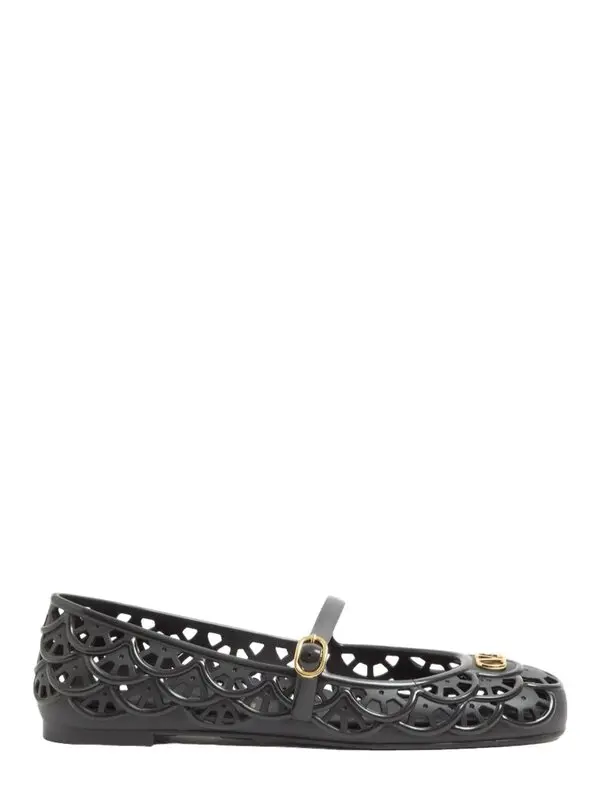 Valentino Garavani Ondette Rubber Ballerinas - Black