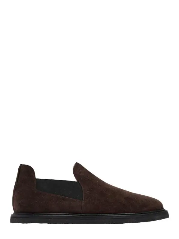 THE ROW Parker Suede Loafers - Black