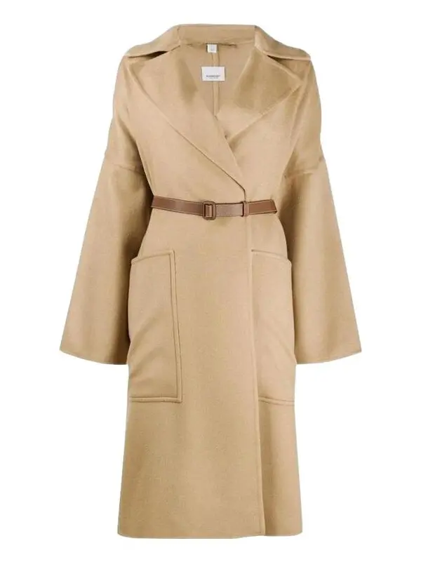 Burberry Belted Midi Coat - Nude