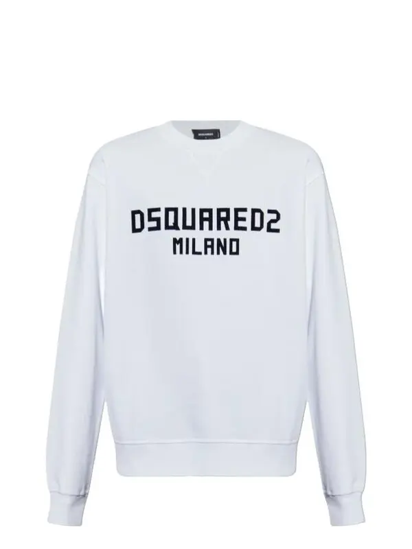 Dsquared2 Velvet Logo Crewneck Sweatshirt - White