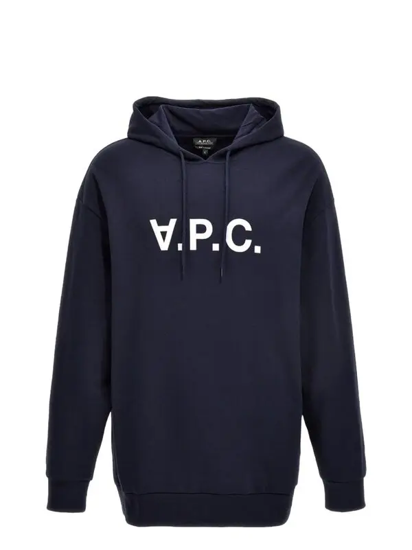 A.p.c. Logo Printed Drawstring Hoodie - Black