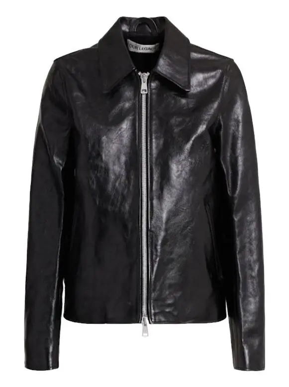 Our Legacy Leather Zip-up Jacket - Black