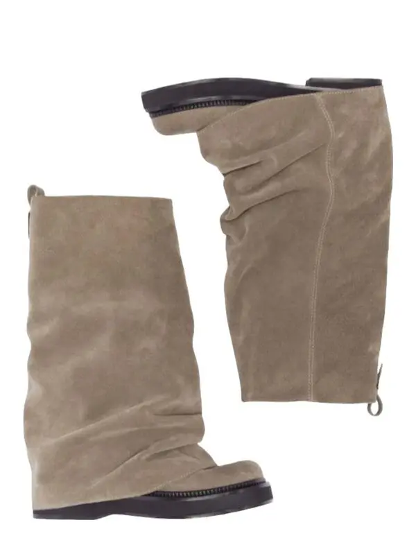 Attico Round Toe Slouch Boots - Marrone