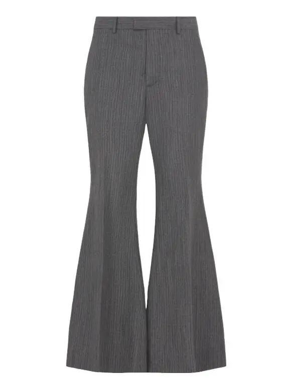 ANN DEMEULEMEESTER Relaxed Wool Blend Bootcut Pants - Black