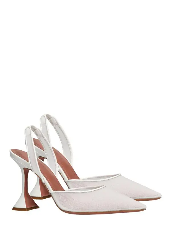 Amina Muaddi Holli Mesh Pumps - White