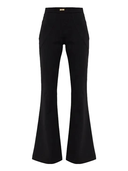 Versace Logo Detailed Flared Trousers - Black