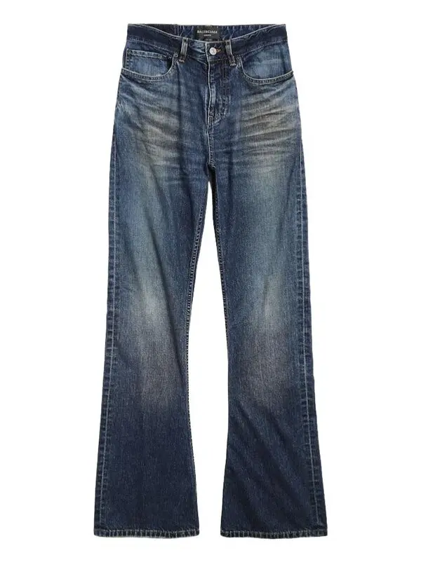 Balenciaga Logo Patch Bootcut Jeans - Blue