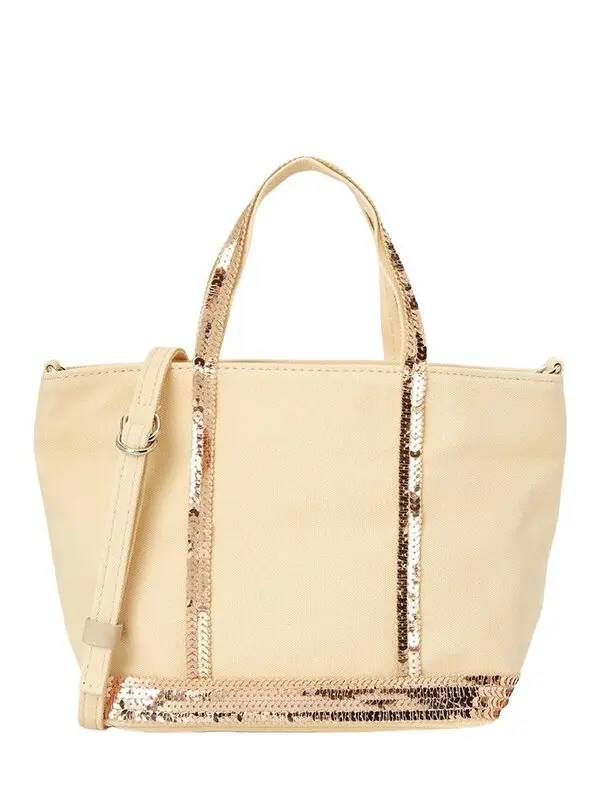 Vanessa Bruno Sequined Logo Tote Bag - Cream