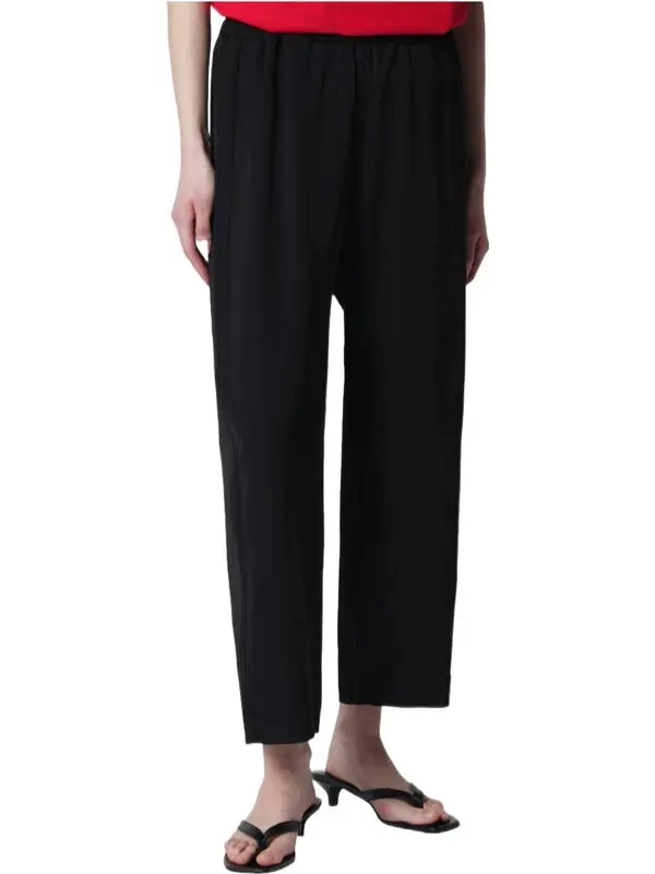 RÓHE Elasticated-waist Straight Leg Trousers - Black