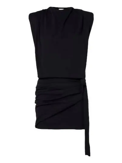 Isabel Marant Étoile Marielle Draped Cotton Minidress - Black