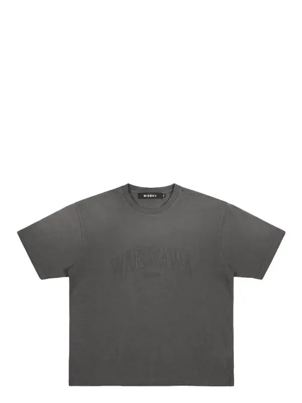 MISBHV Logo-print Distressed T-shirt - Washed Black