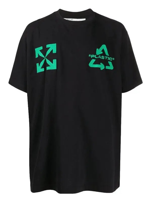 Off-White Three-dimensional Logo Printed T-shirt - Black