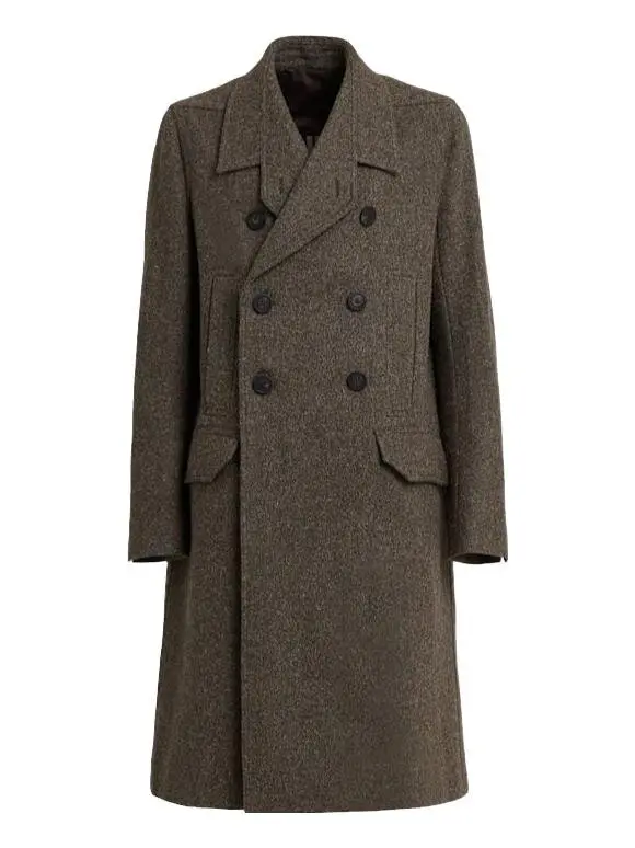 Rick Owens Officer Wool Long Coat - Brown