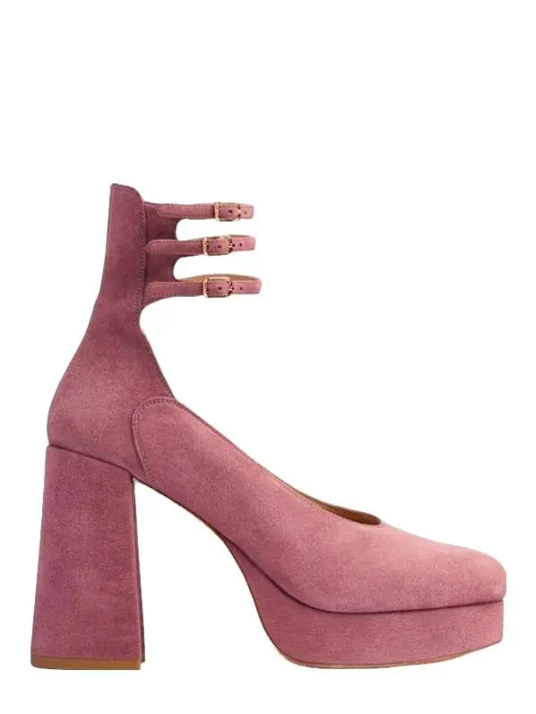 Chloé 110mm Loti Suede Platform Pumps - Pink