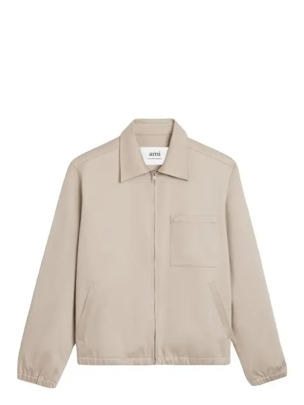 Ami Long-sleeved Zipped Bomber Jacket - Nude