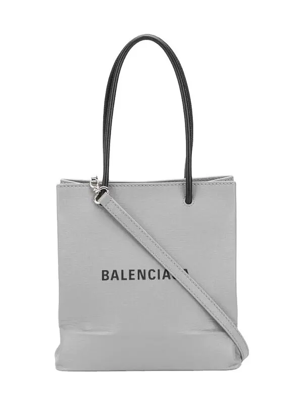 Balenciaga Logo-print Shopping Tote - Gray