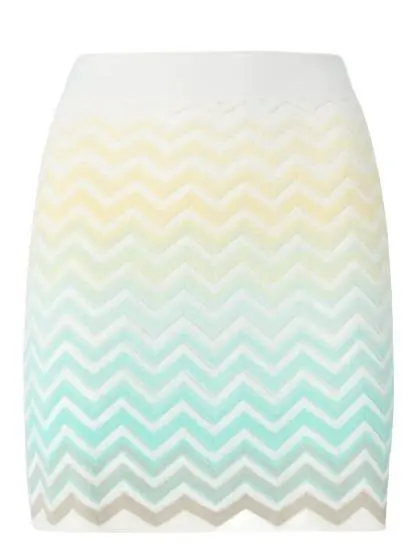 Missoni Chevron Mini Skirt - White
