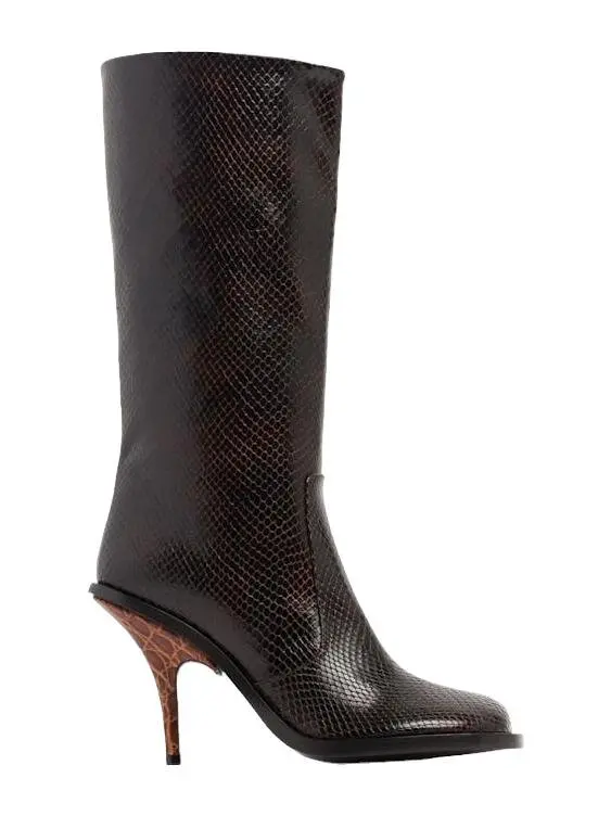 Dries Van Noten 105mm Python Embellished High Boots - Black