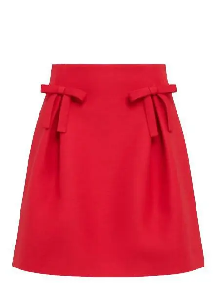 Valentino Garavani Crepe Couture Mini Skirt With Bows - Red