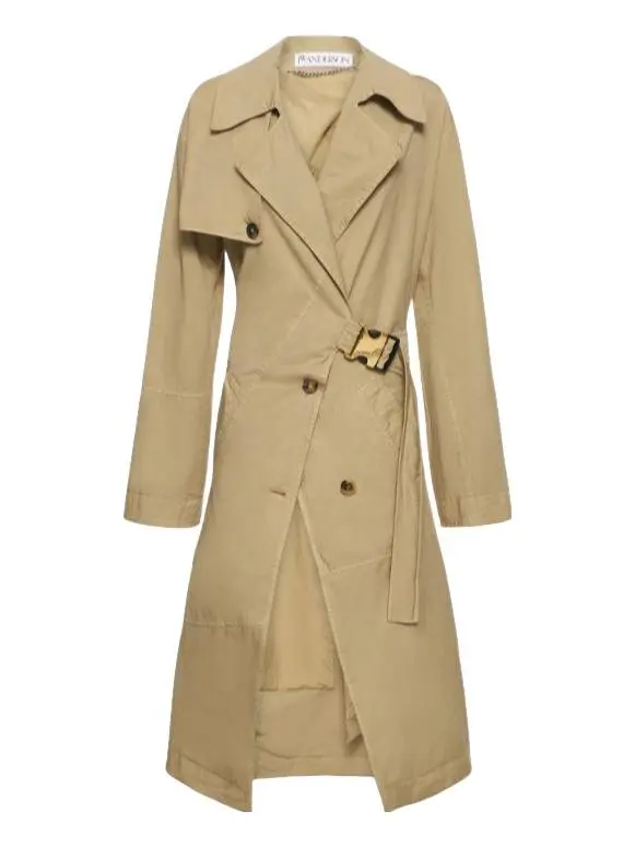 J.W.ANDERSON Cotton Twill Trench Coat With Buckle Detail - Nude