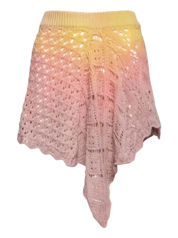 Attico Crocheted Asymmetrical Skirt - Pink