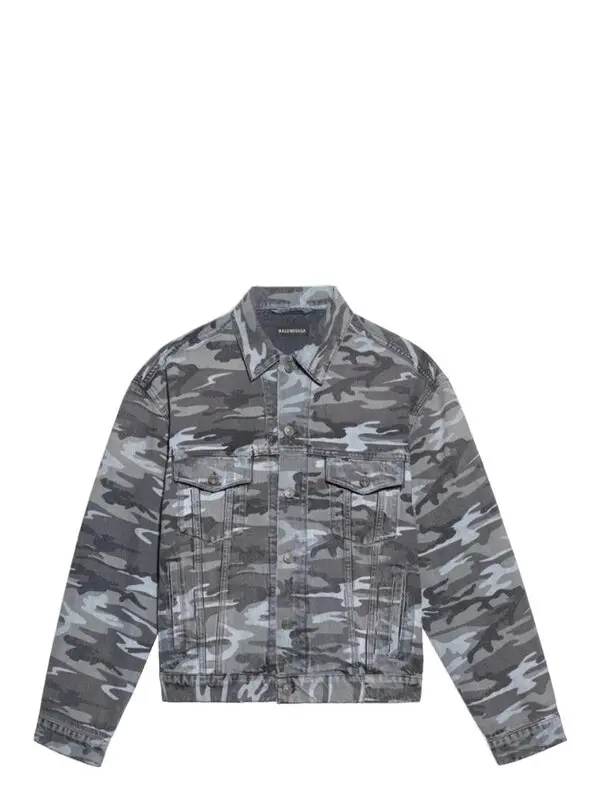 Balenciaga Camouflage Denim Jacket - Black