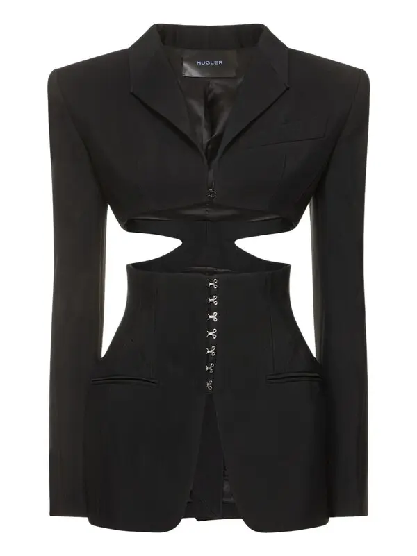 MUGLER Cutout Blazer - Black