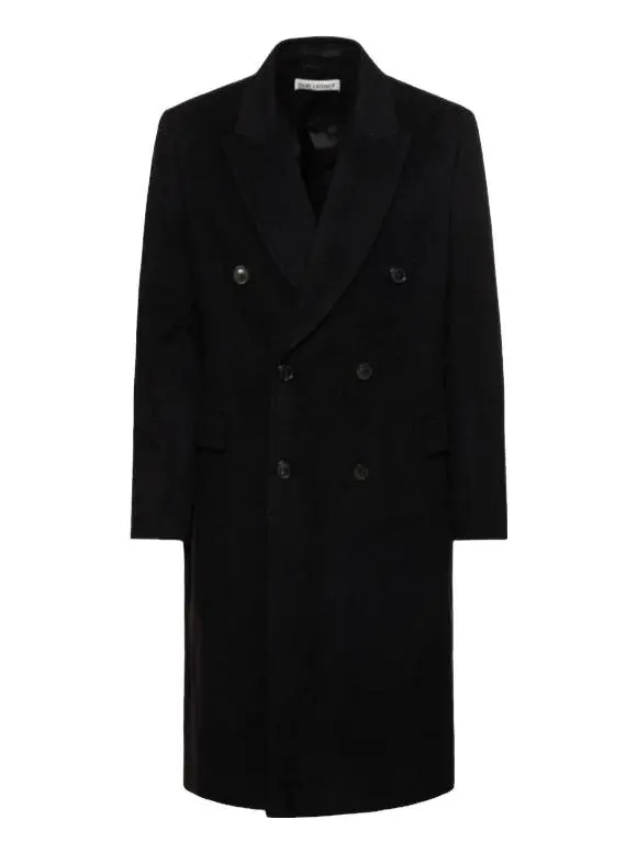 Our Legacy Hairy Mohair Blend Double Breasted Coat - Black
