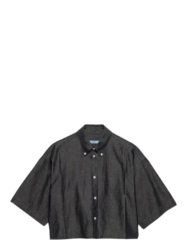 Prada Boxy Fit Chambray Shirt - Blue