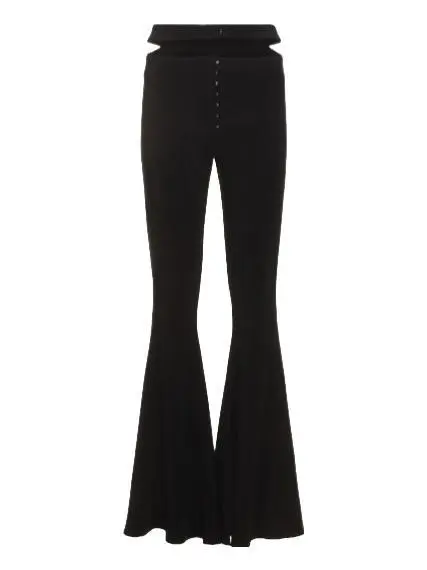MUGLER Horn Cutout Flared Trousers - Black