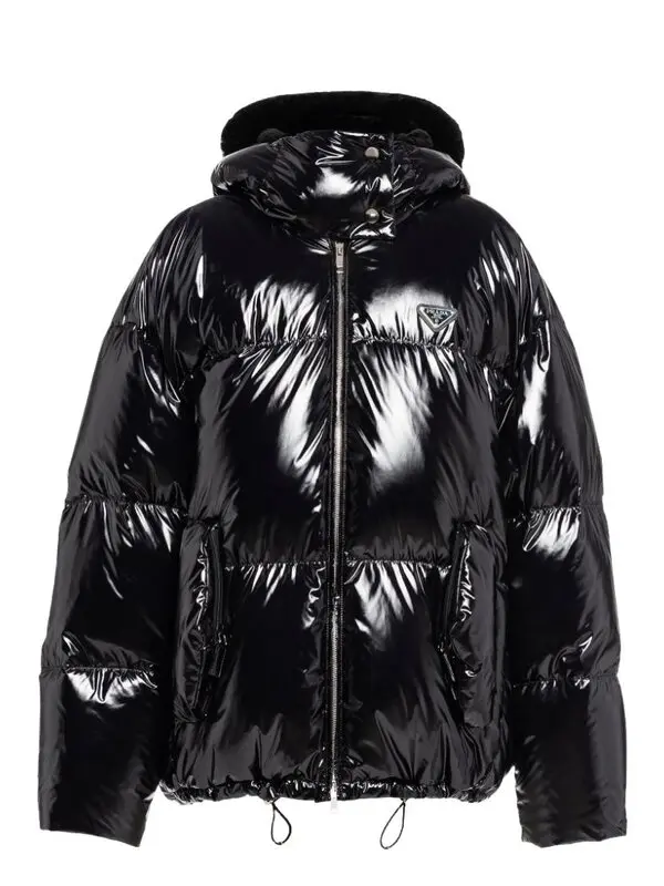 Prada Shiny Nylon Down Jacket - Black