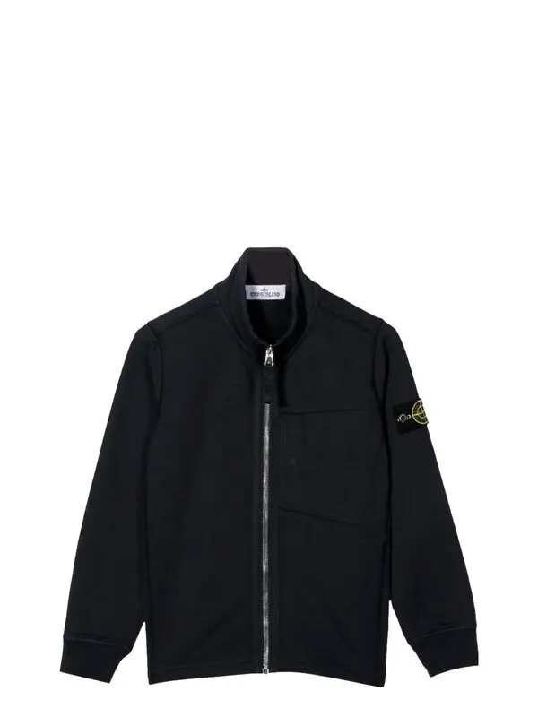 Stone Island Turtleneck Zip-up Sweatshirt - Blue