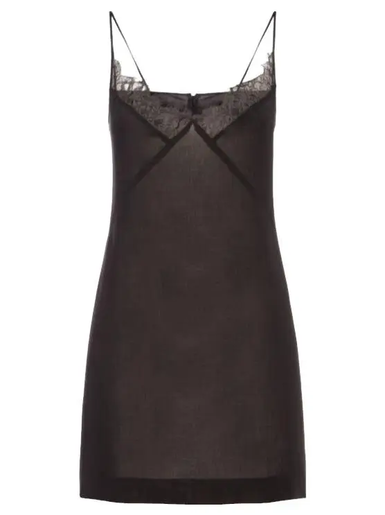 Blumarine Lace-trimmed Slip Dress - Black